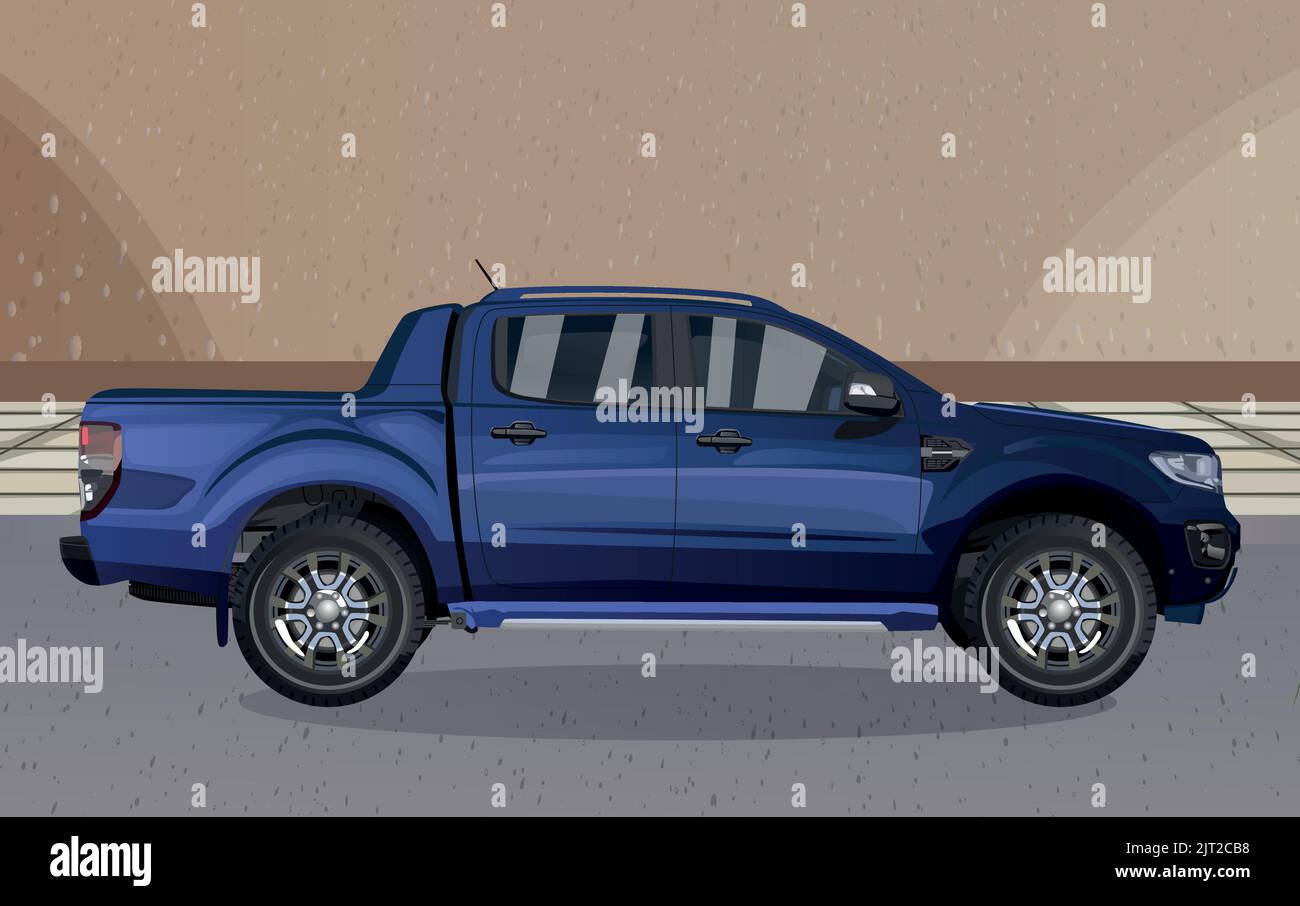 Blue ford truck Stock Vector Images - Alamy