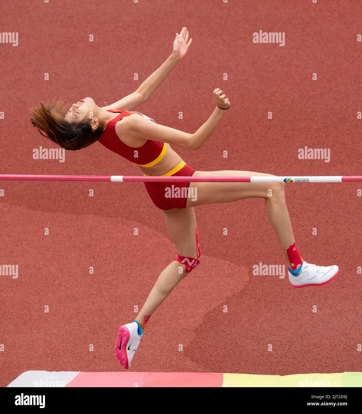 Jiawen Lu of China competing in the women’s high jump heats at the ...