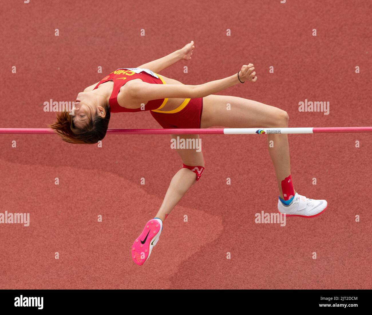 Jiawen Lu of China competing in the women’s high jump heats at the ...