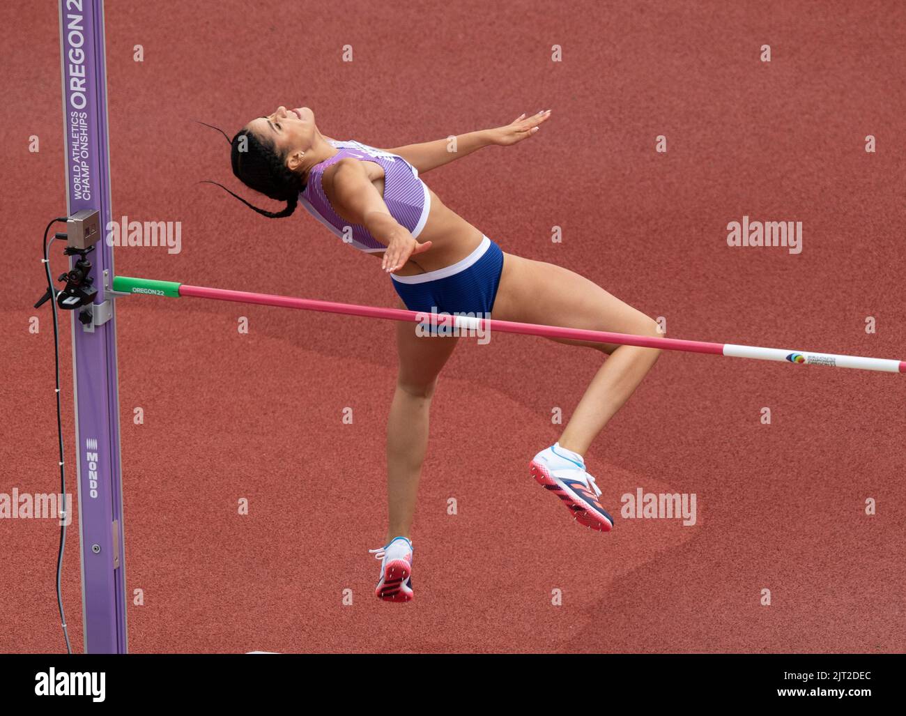 Laura Zialor of GB&NI competing in the women’s high jump heats at the ...