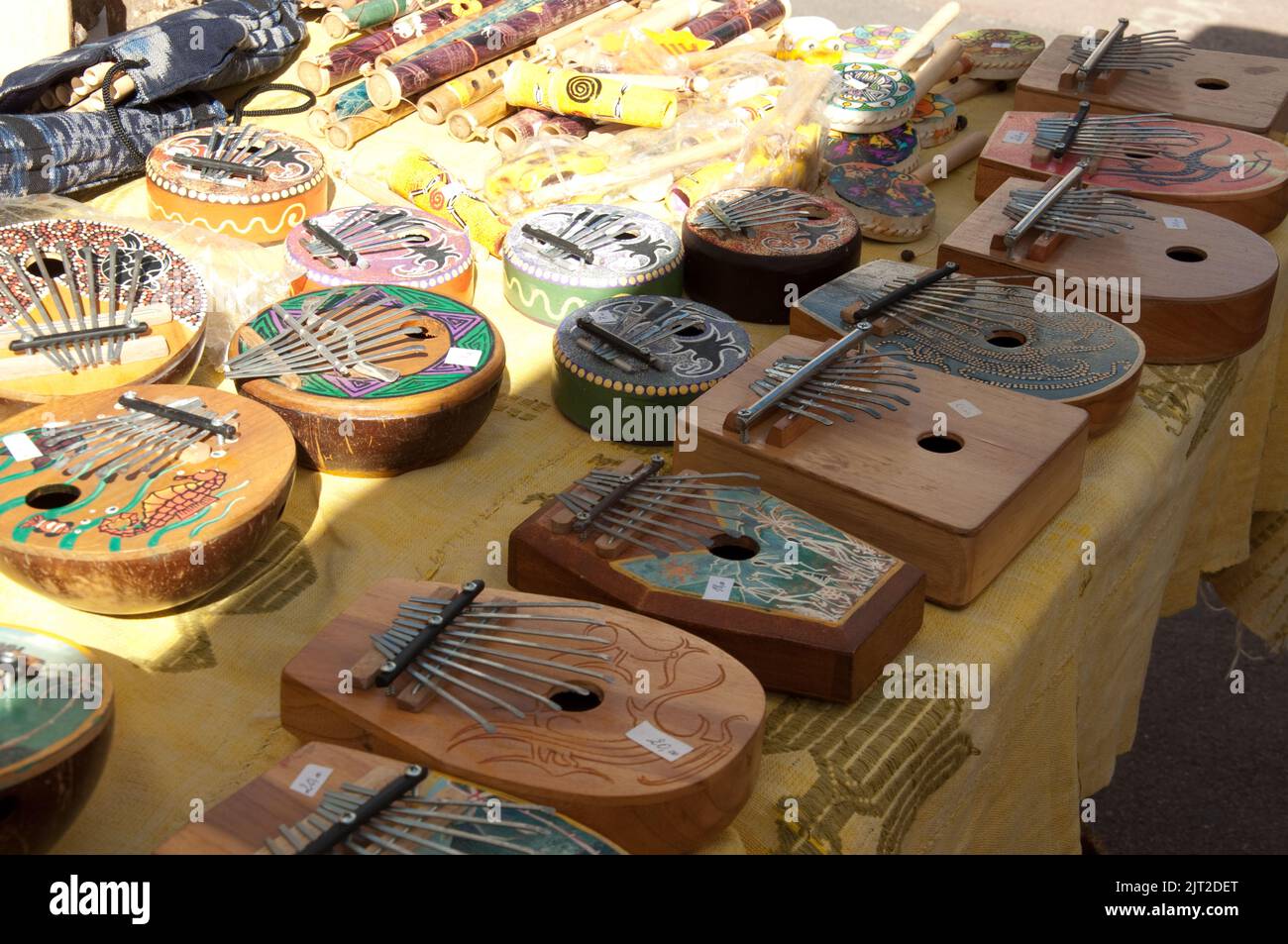 Musical Instrument Stall, Croix Rousse Market, Lyon, Rhone, Rhone-Alpes ...