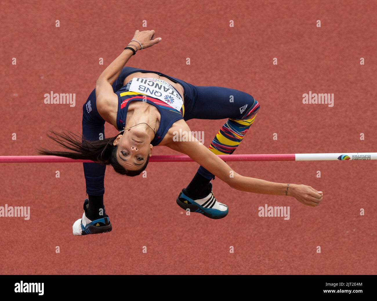 Daniela Stanciu of Romania competing in the women’s high jump heats at ...