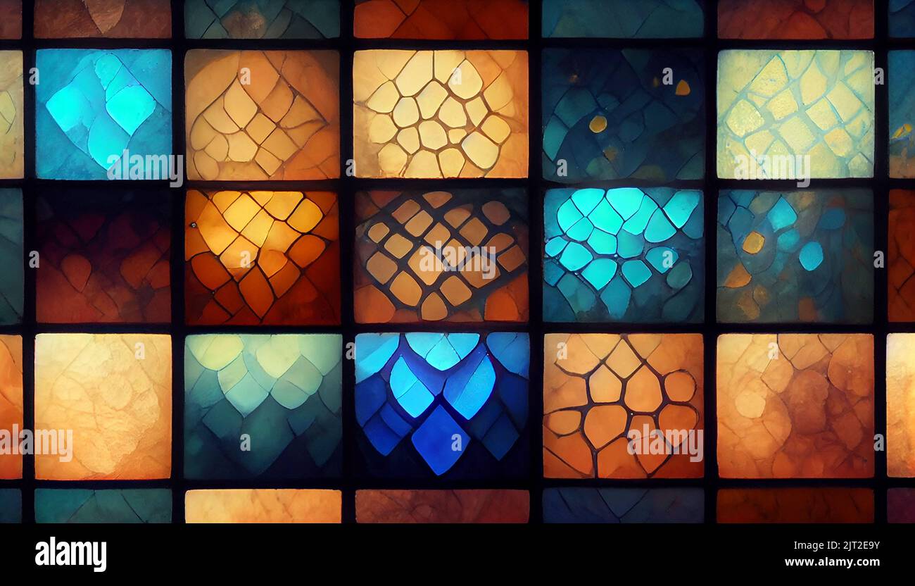 Colorful glowing stained glass pattern background. Beautiful abstract ...
