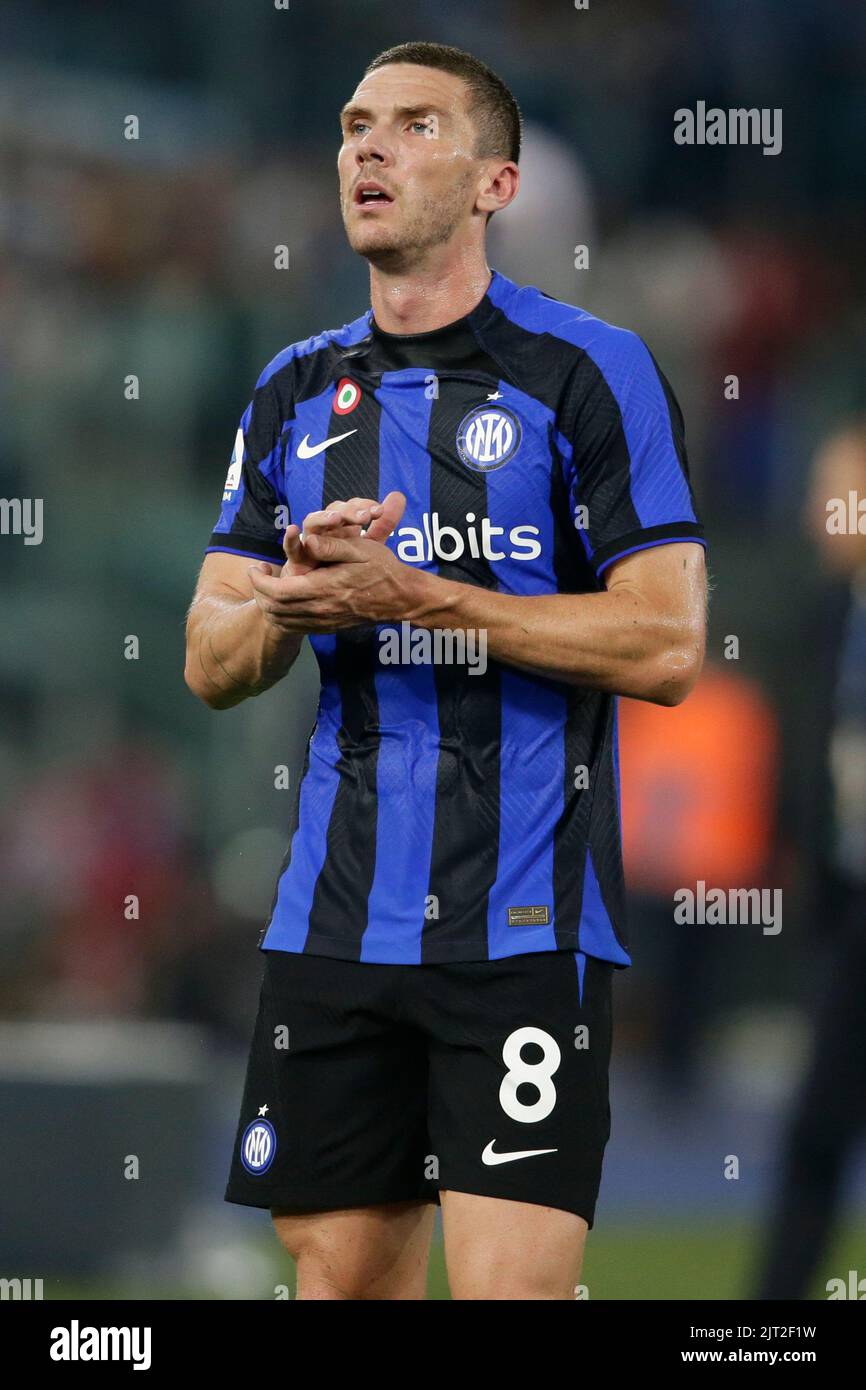 Inter's German defender Robin Gosens looks during the Serie A football ...