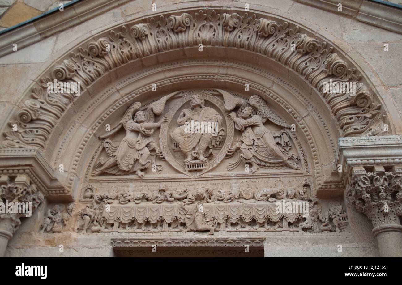 Tympanum and Lintel, St Julien de Jonzy Church, Saone et Loire ...