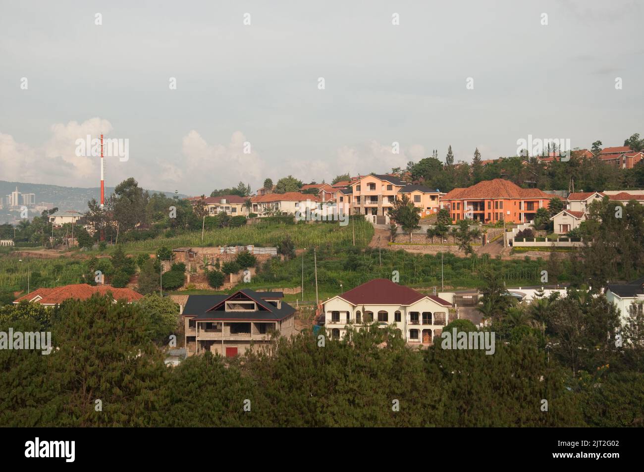Kigali suburb, Kigali, Rwanda. New houses being built in te suburbs of ...