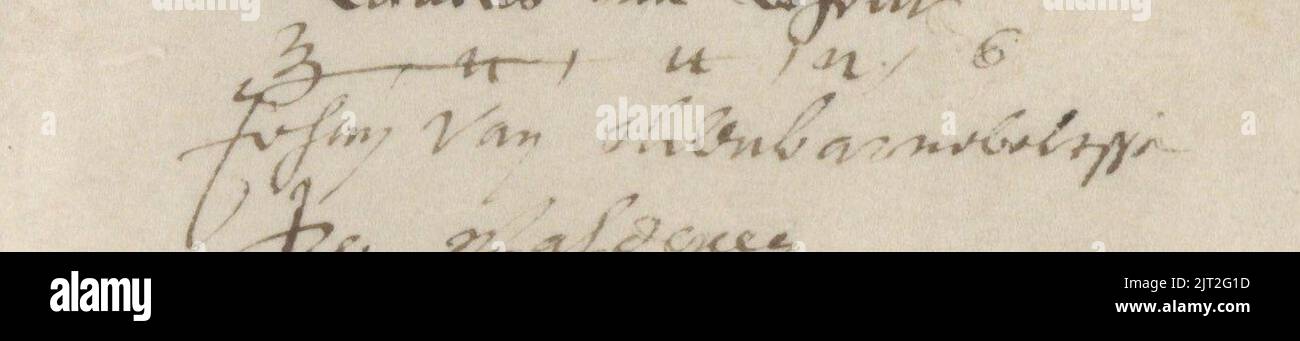 Traktaat Twaalfjarig Bestand Handtekening Van Oldenbarnevelt Stock ...