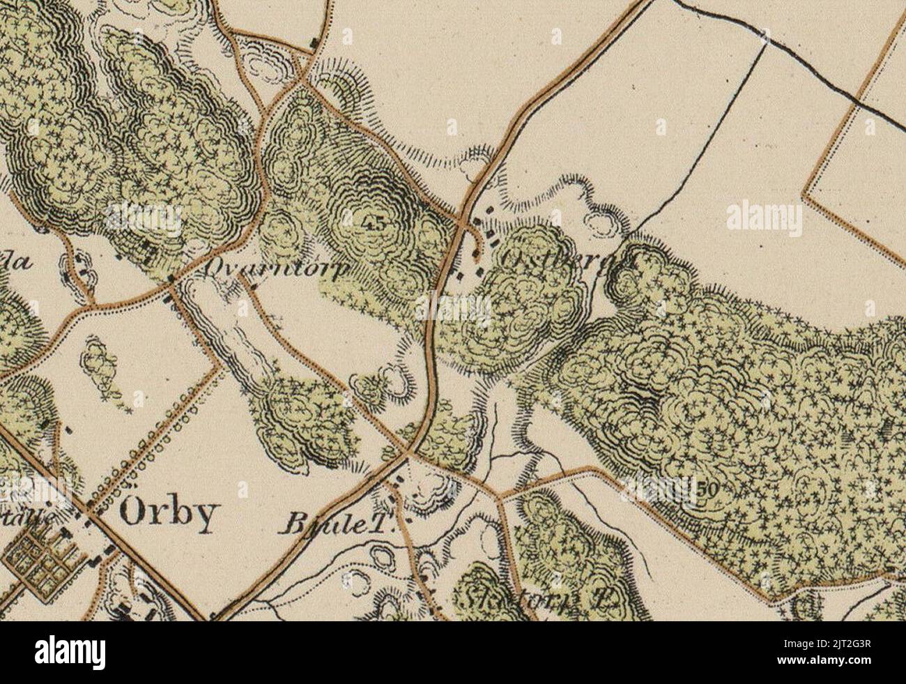 Trakten omkring Stockholm 1861 (blad 5) - Östberga Stock Photo - Alamy