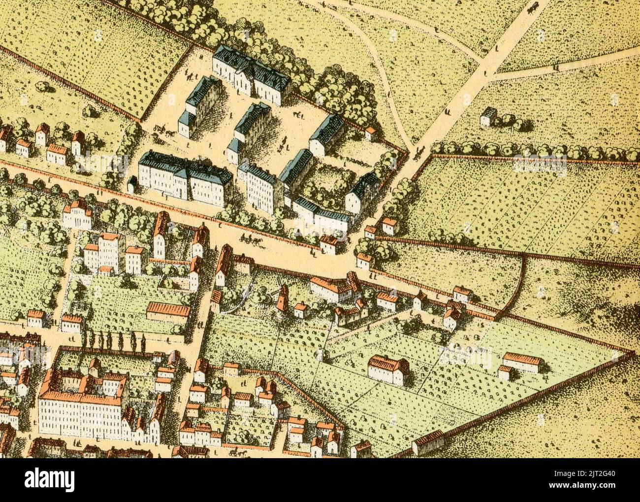 Trakten kring Karlaplan, Neuhaus panorama 1870-tal Stock Photo - Alamy