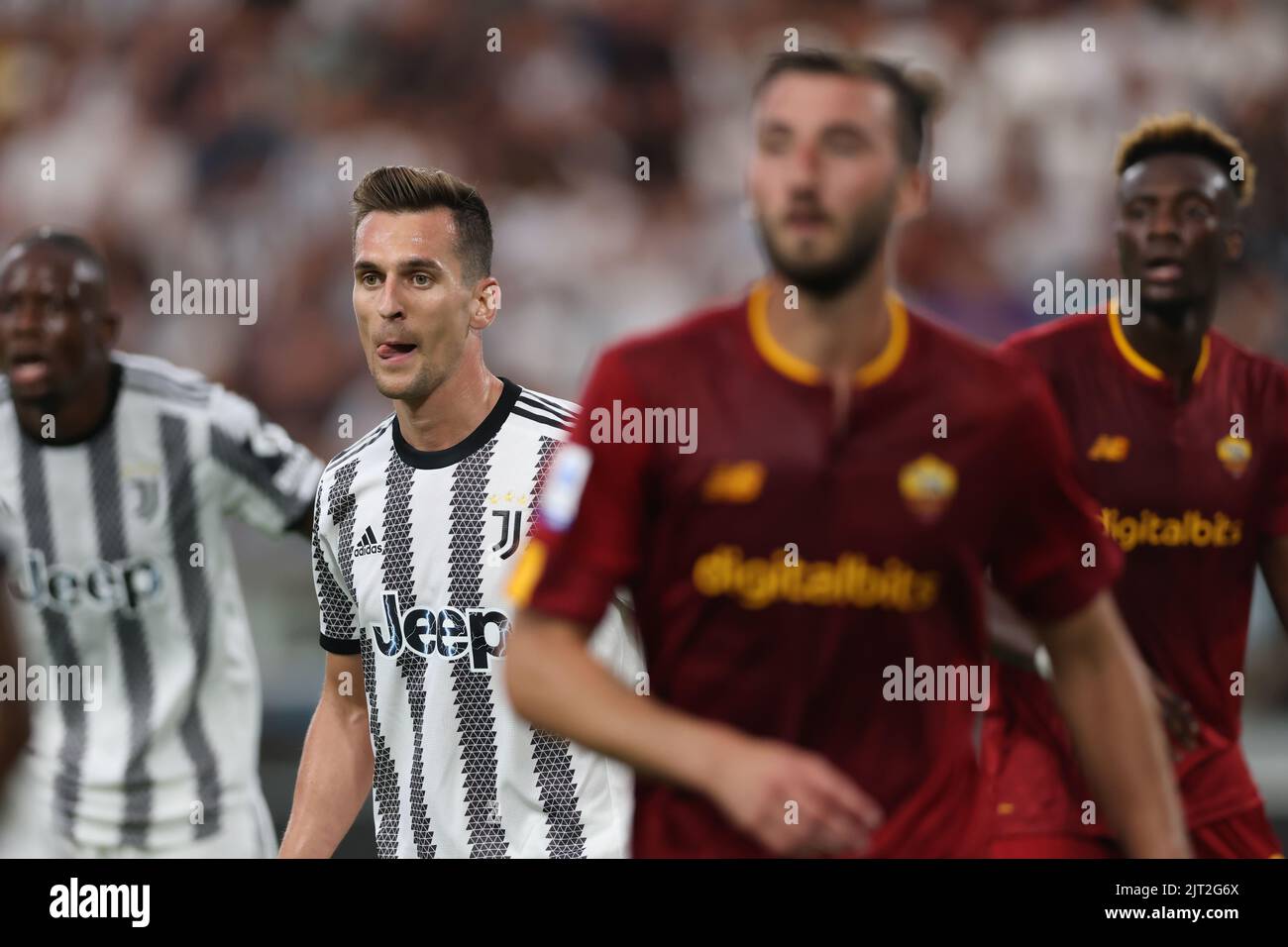 Turin, Italy, 27th August 2022. Arkadiusz Milik of Juventus during the ... Turin, Italy, 27th August 2022. Arkadiusz Milik of Juventus during the ...
