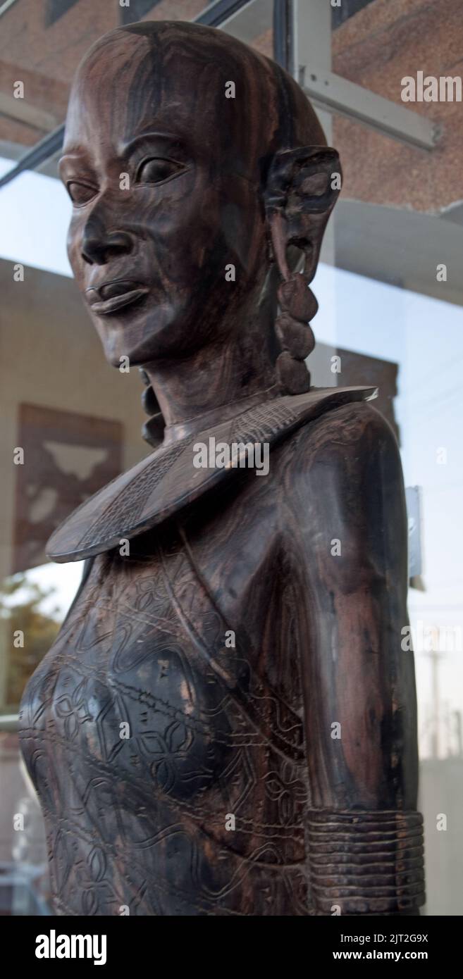 Makonde Statue of Female (detail), Dar-es-Salaam, Tanzania, Africa. The ...