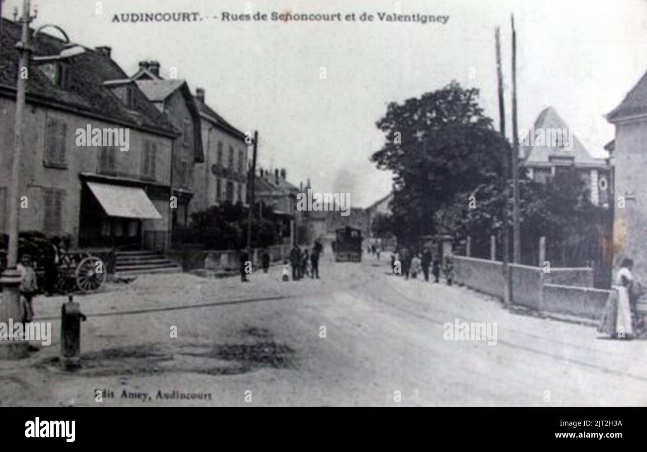 Tramway de la Vallée d’Hérimoncourt. Audincourt - Rues de Senoncourt et ...