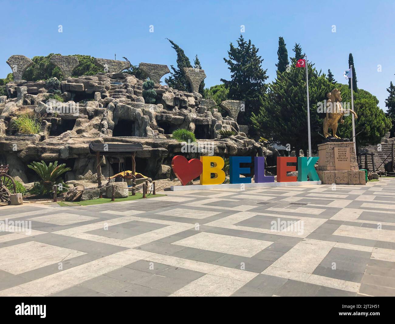 Colorful sign in the city center of Belek, Antalya, Turkey Stock Photo ...