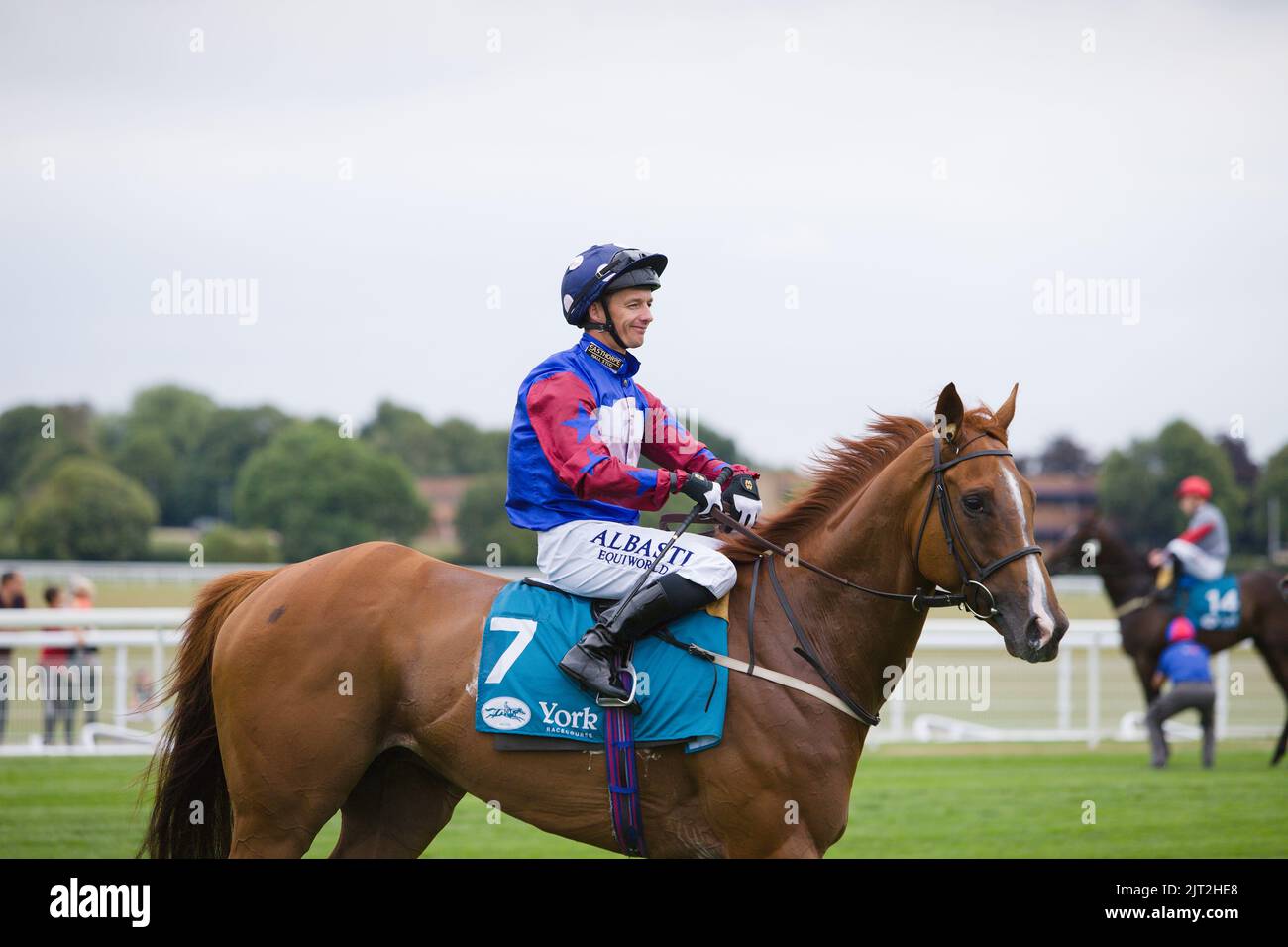 Jockey David Allan on Cruyff Turn at York Races Stock Photo - Alamy