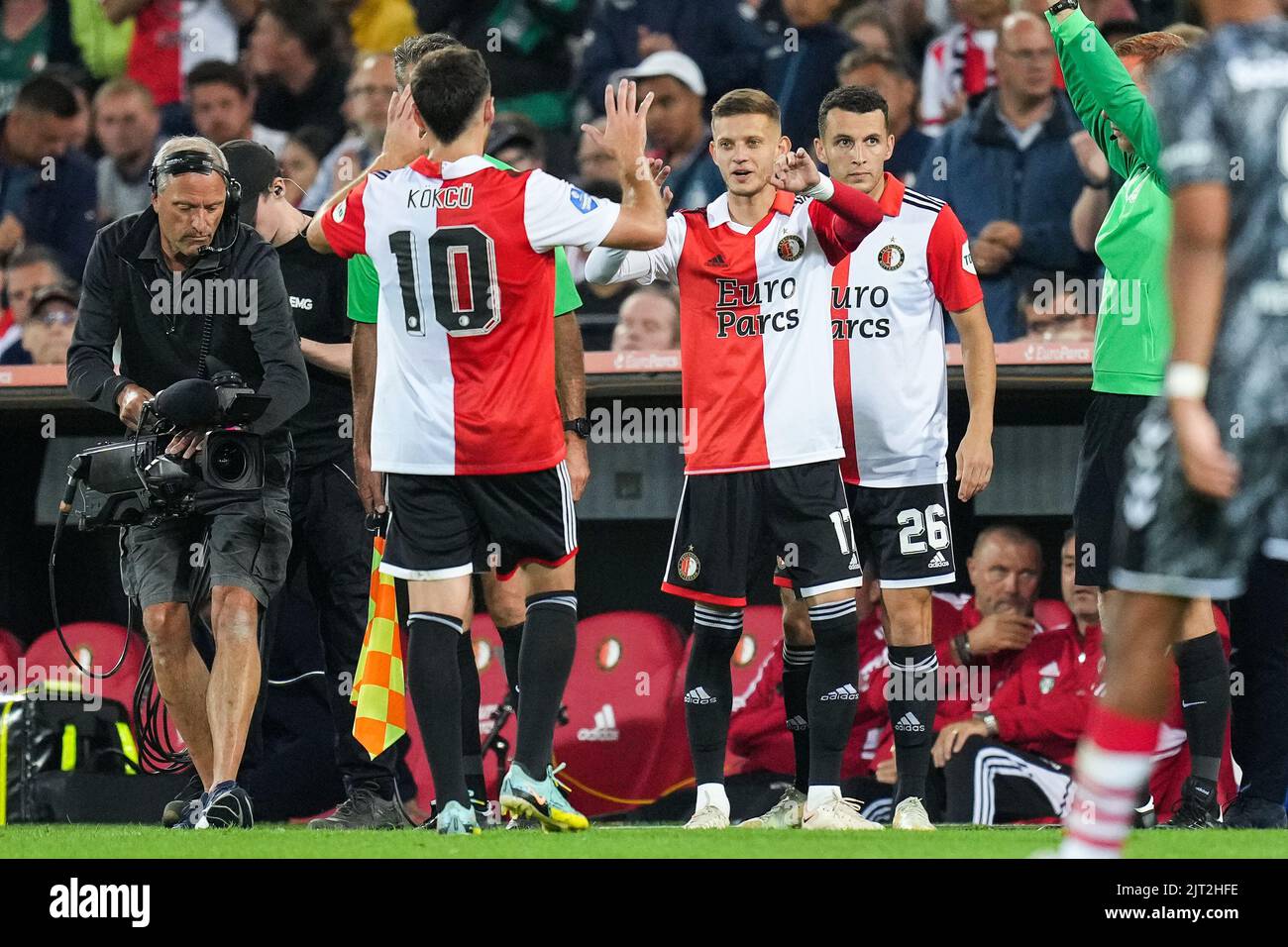 Rotterdam - Orkun Kokcu of Feyenoord, Sebastian Szymanski of Feyenoord during the match between ...