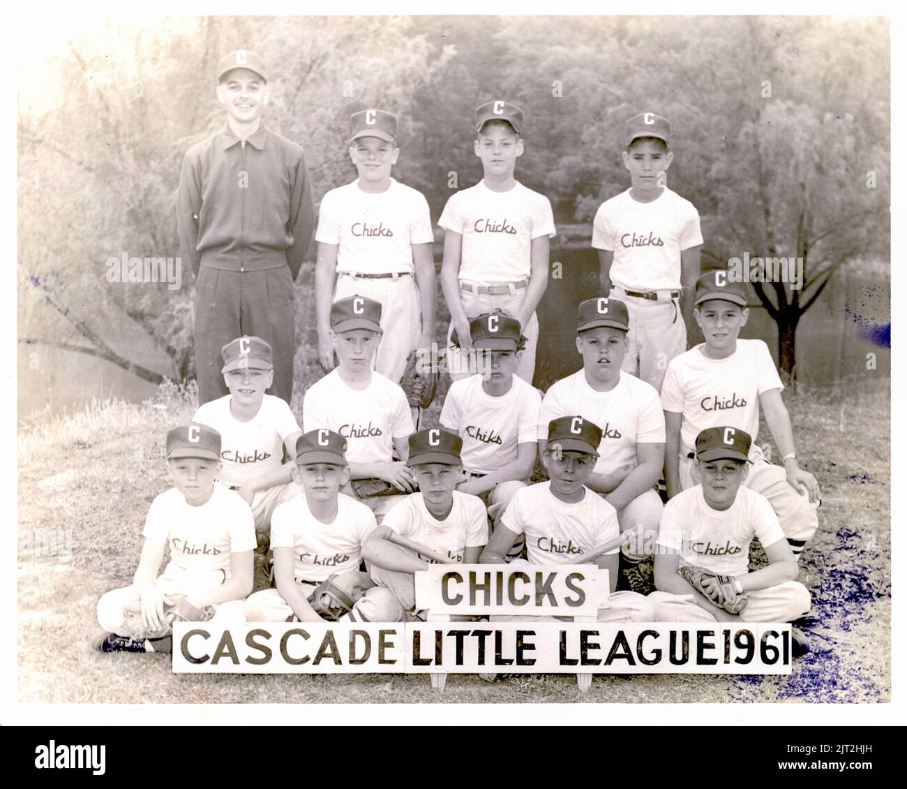 Team Photo, Chicks, 1961, Cascade Little league, Atlanta, GA, USA Stock ...