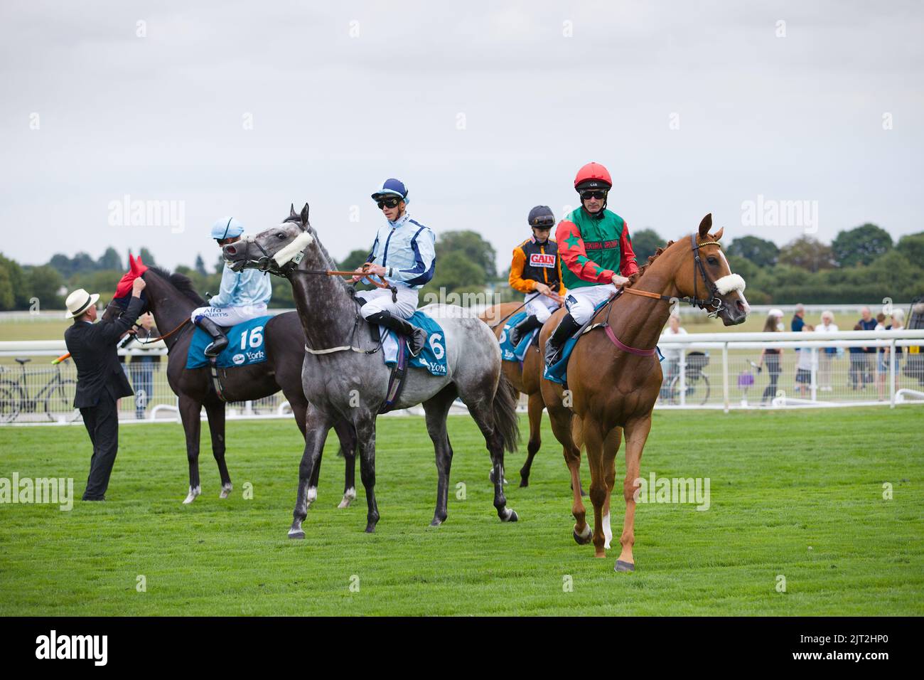 Jockey Jason Watson on Shelir (left) and Paul Mulrennan on Northern ...