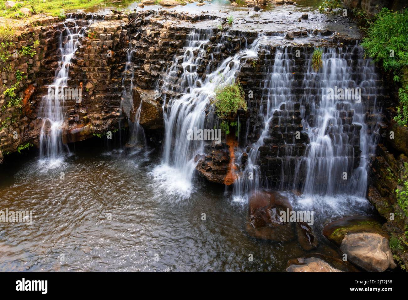 A high-angle shot of Geddai Waterfalls, Kundah, Nilgiris Stock Photo ...