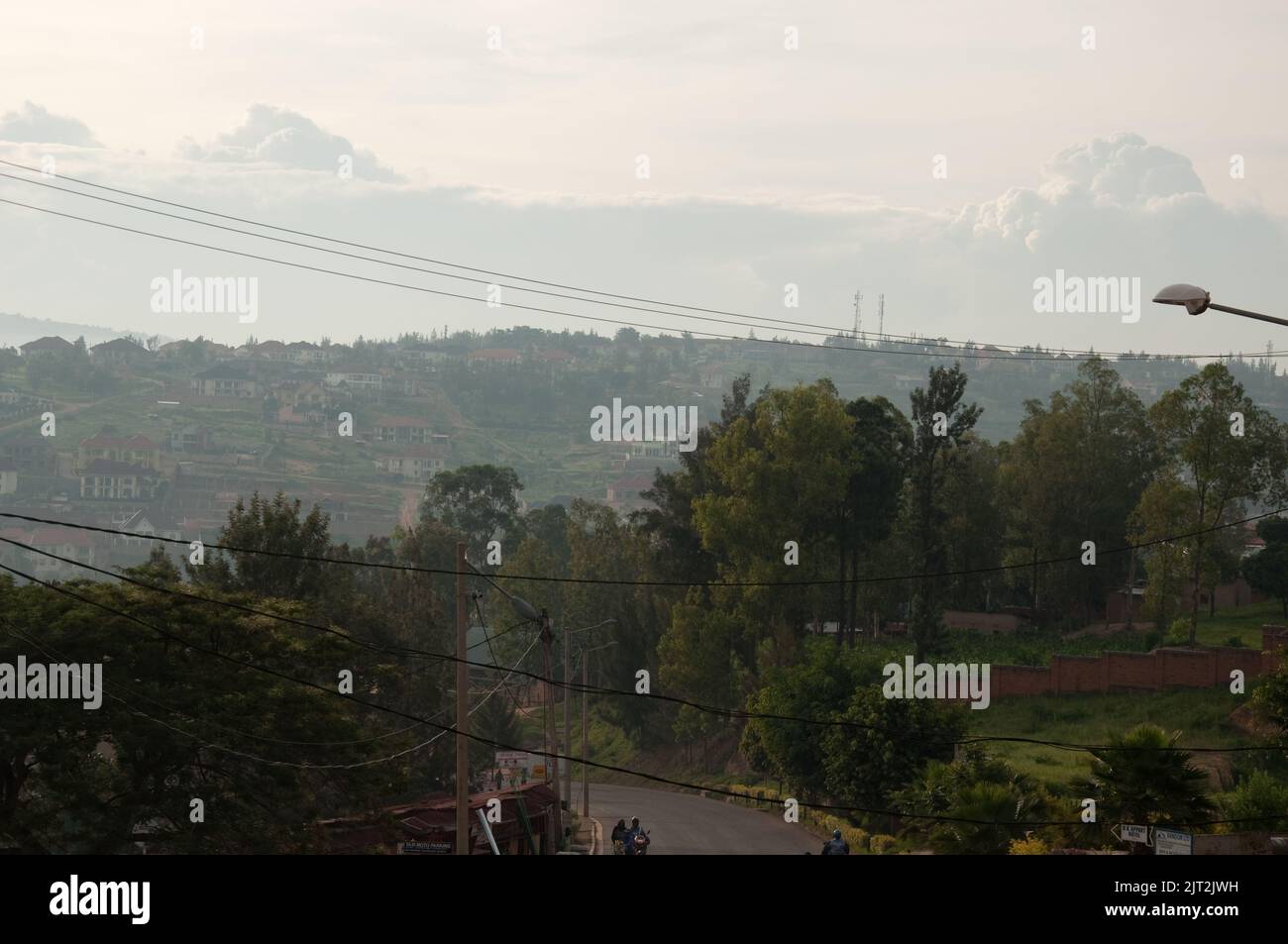 Mist over Kigali, Kigali, Rwanda. Rwanda is known as the land of the ...