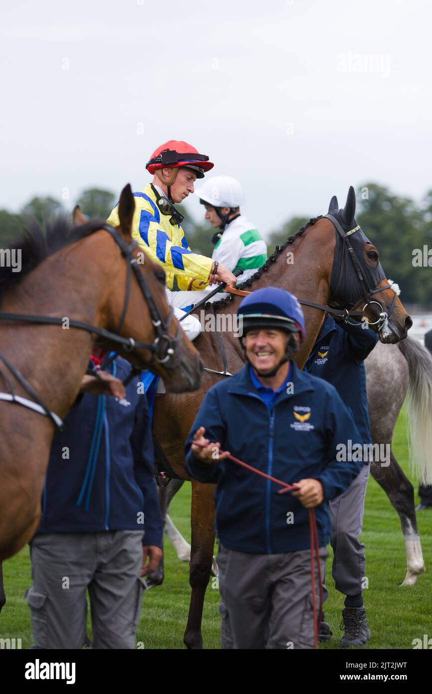 Jockey Sam James on Poptronic at York Racecourse Stock Photo - Alamy