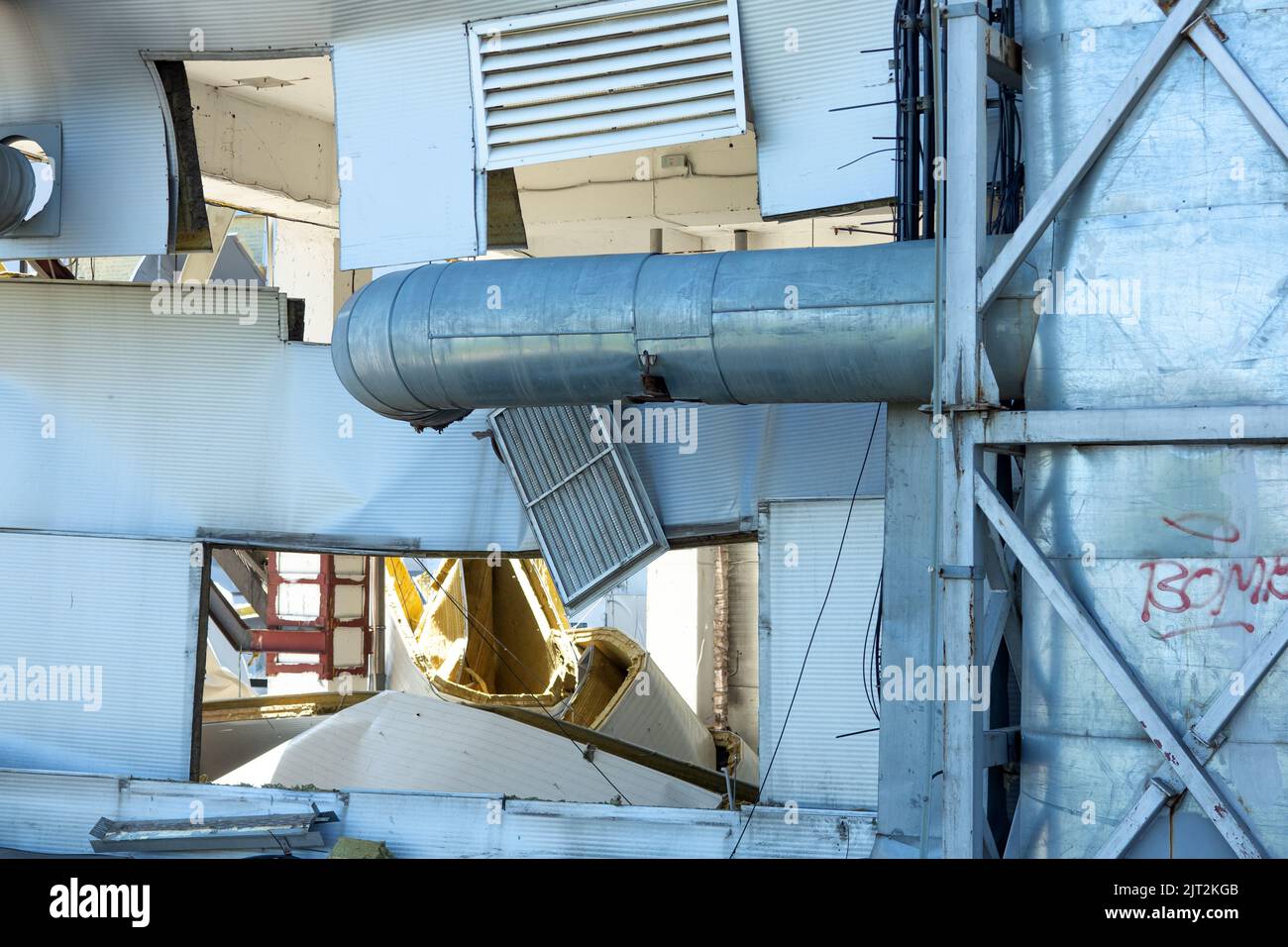 ODESSA, UKRAINE - MAY 9, 2022: As result of shelling, rocket hit ACHAN ...