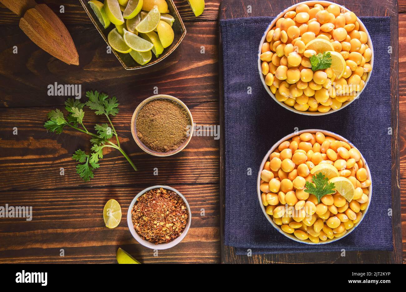 Arabic Cuisine; Middle Eastern traditional snack Lupin beans or Termes ...