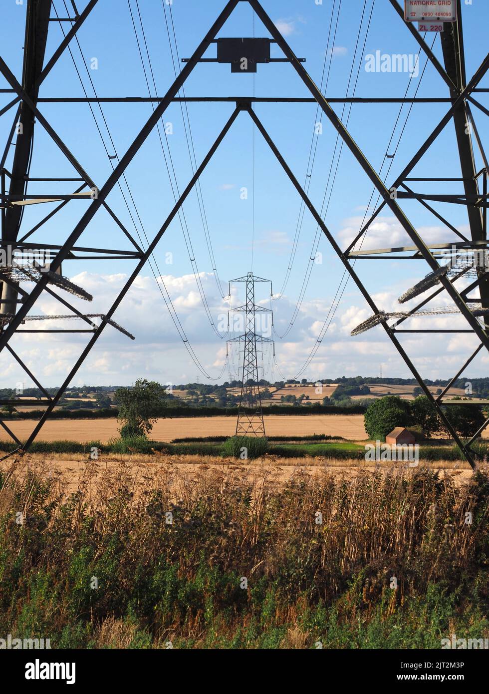 Landscape with electricity pylons, Northamptonshire, UK Stock Photo - Alamy