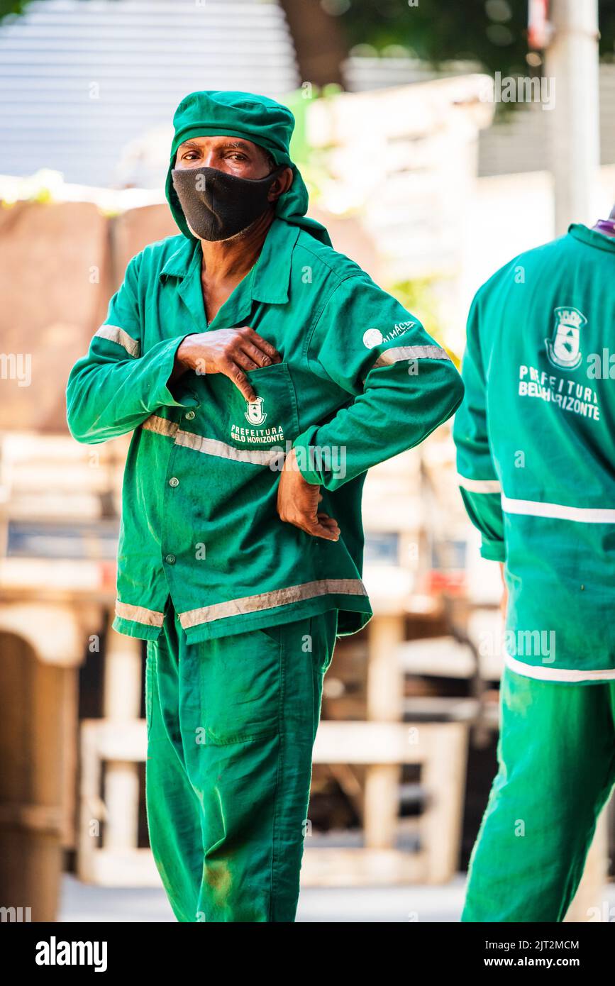 Brazilian maintenance male worker for the City of Belo Horizonte ...