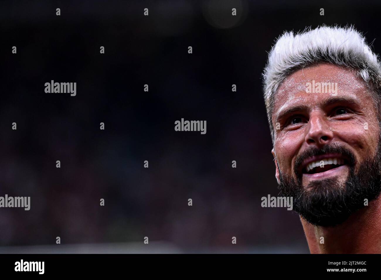 Olivier Giroud of AC Milan celebrates after scoring a goal during the ...