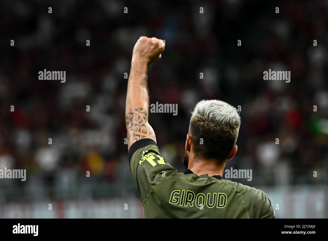 Olivier Giroud of AC Milan celebrates after scoring a goal during the ...