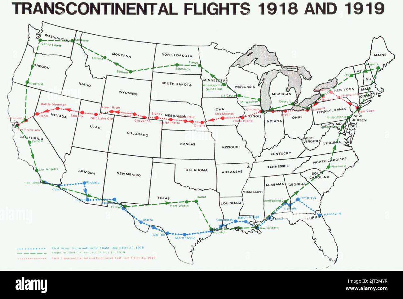 Transcontinental Flights 1918 and 1919 Stock Photo - Alamy