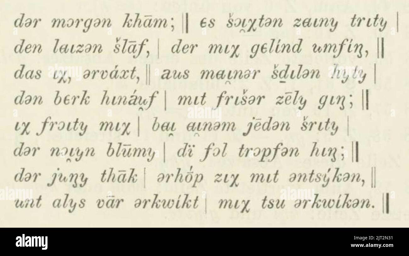 Transcription sample from Otto Bremer - Zur Lautschrift- 1898 - p. 19 Stock Photo - Alamy