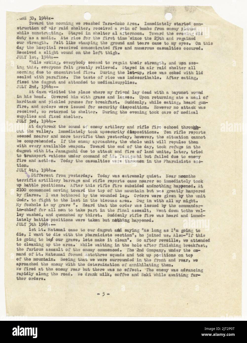 Translation of the Diary of Japanese Serviceman Taroa Kawaguchi ...