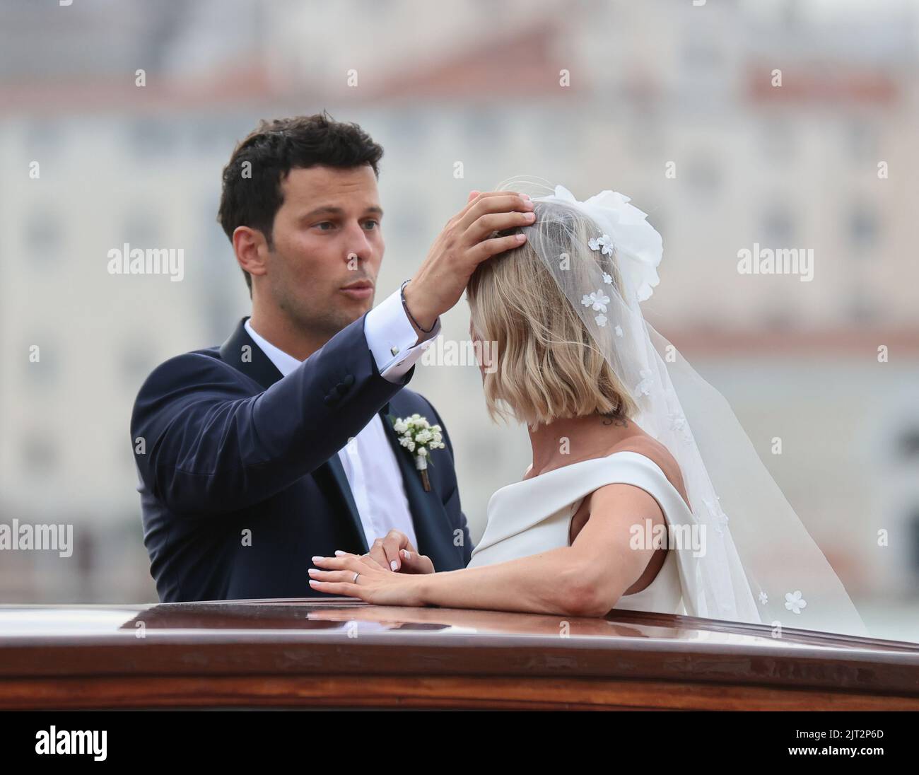 VENICE, ITALY - AUGUST 27: Federica Pellegrini and Matteo Giunta are ...