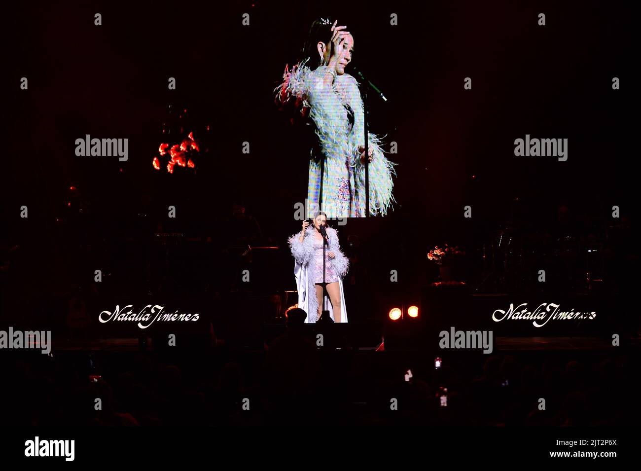 MIAMI, FLORIDA - AUGUST 26: Natalia Jiménez performs during her ...