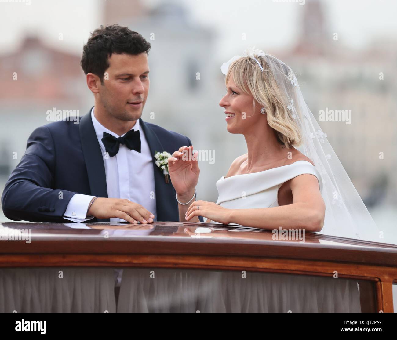 VENICE, ITALY - AUGUST 27: Federica Pellegrini and Matteo Giunta are ...