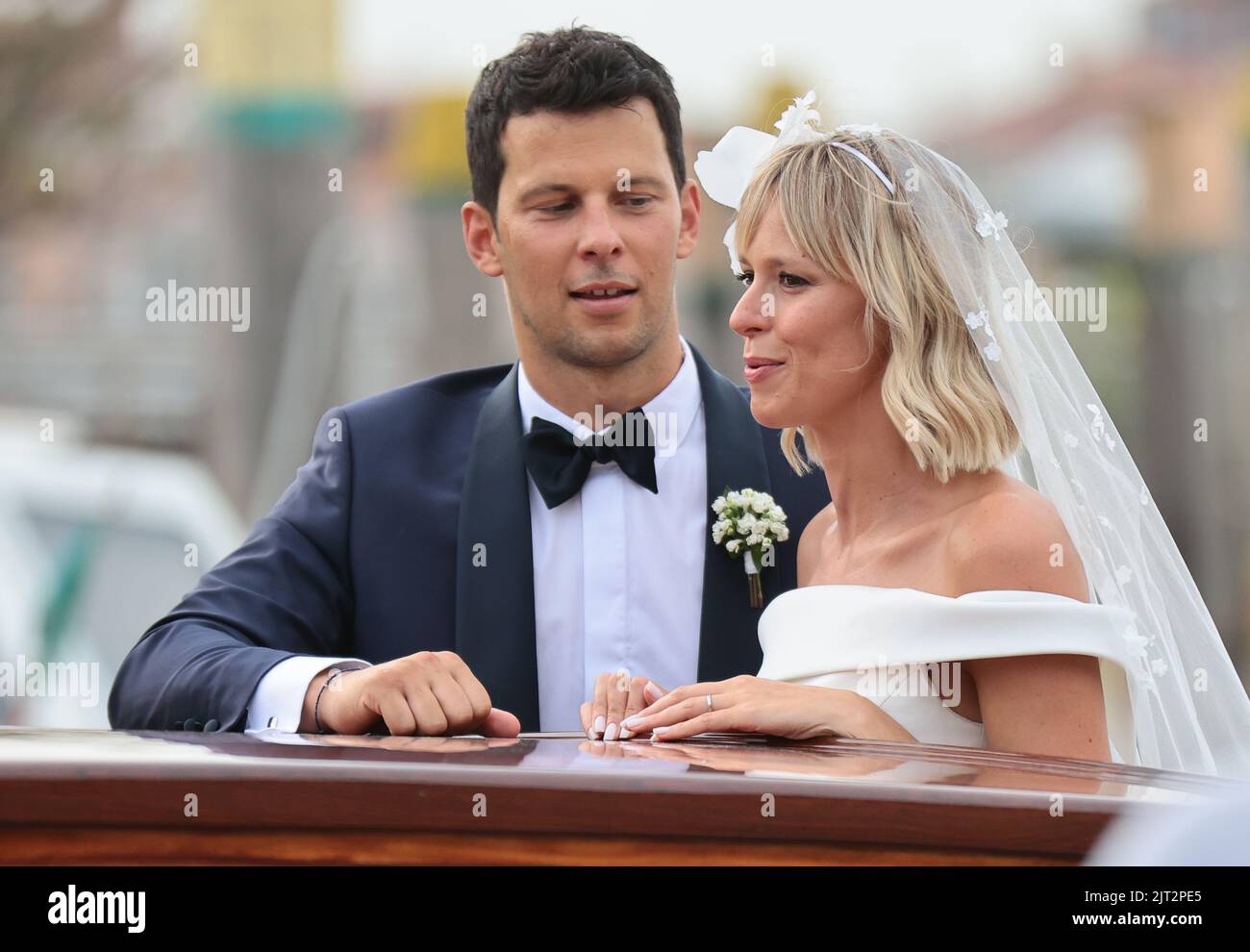 VENICE, ITALY - AUGUST 27: Federica Pellegrini and Matteo Giunta are ...