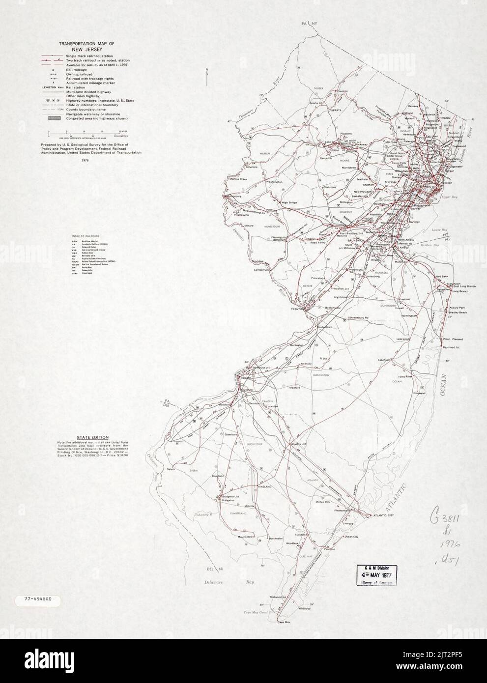 Transportation map of New Jersey Stock Photo - Alamy