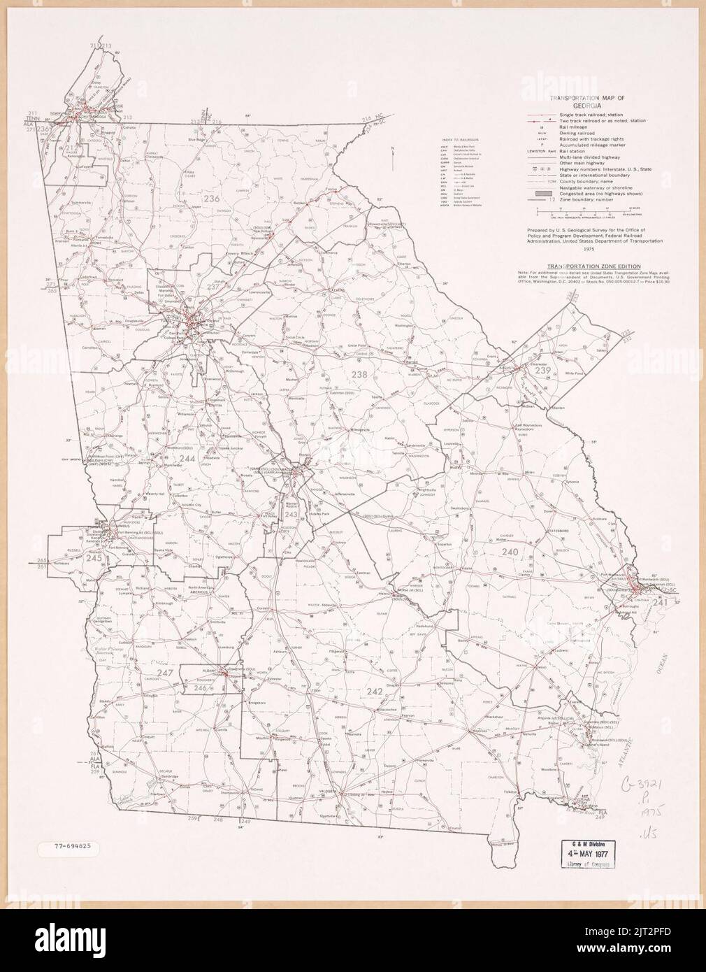 Transportation map of Georgia Stock Photo - Alamy