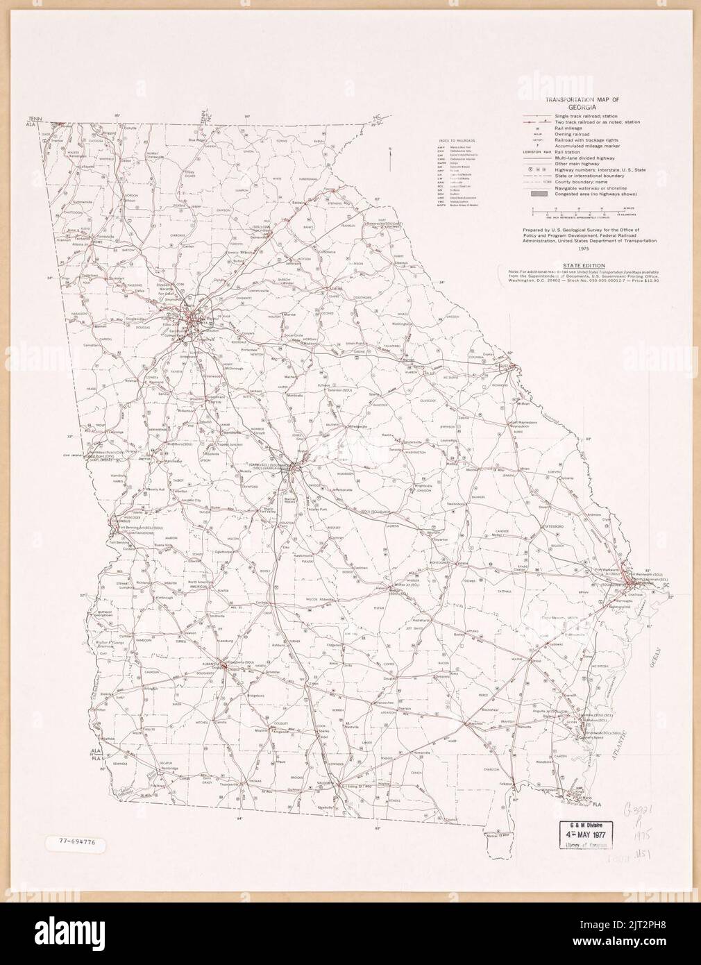 Transportation map of Georgia Stock Photo - Alamy