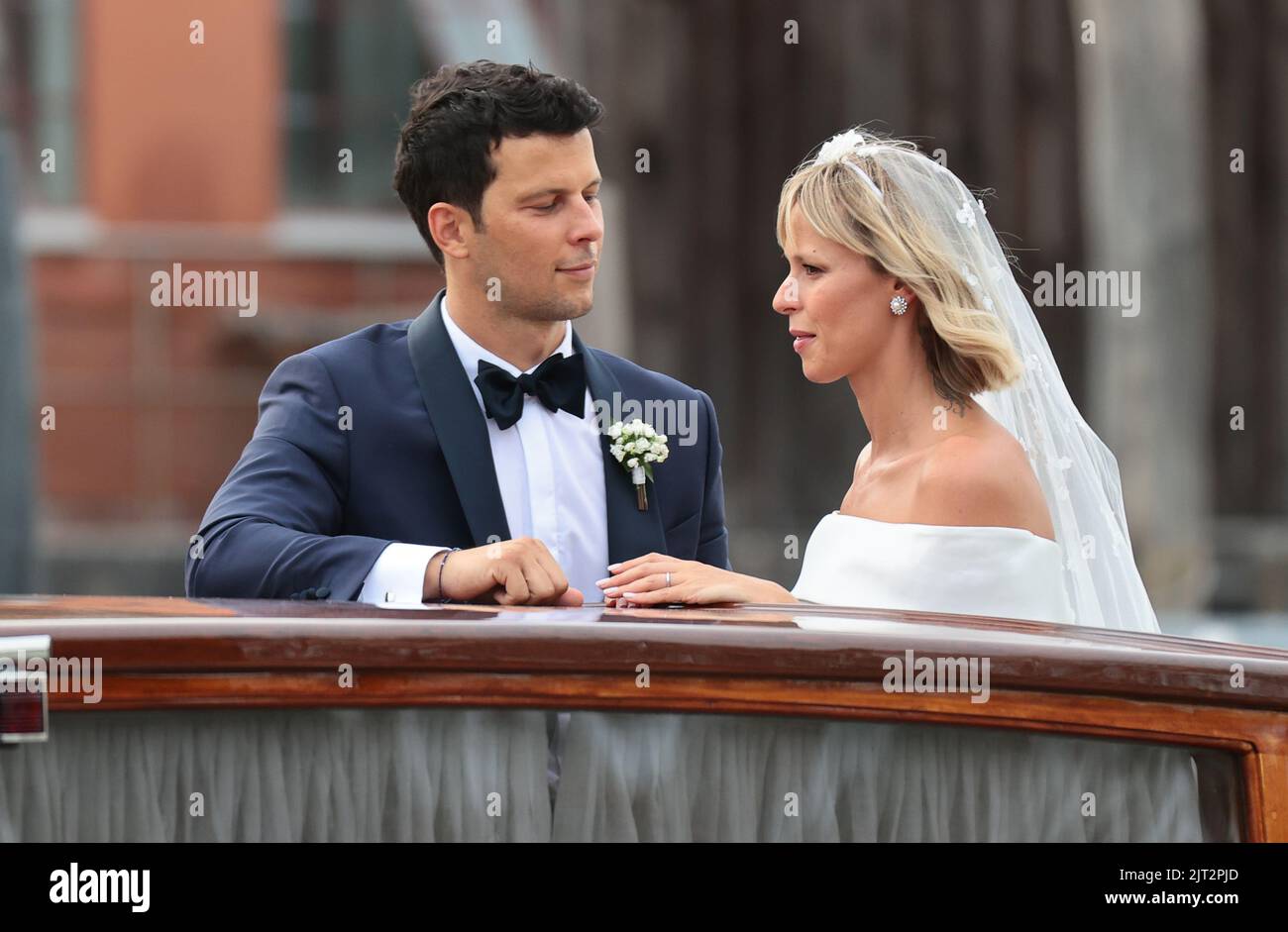 VENICE, ITALY - AUGUST 27: Federica Pellegrini and Matteo Giunta are ...