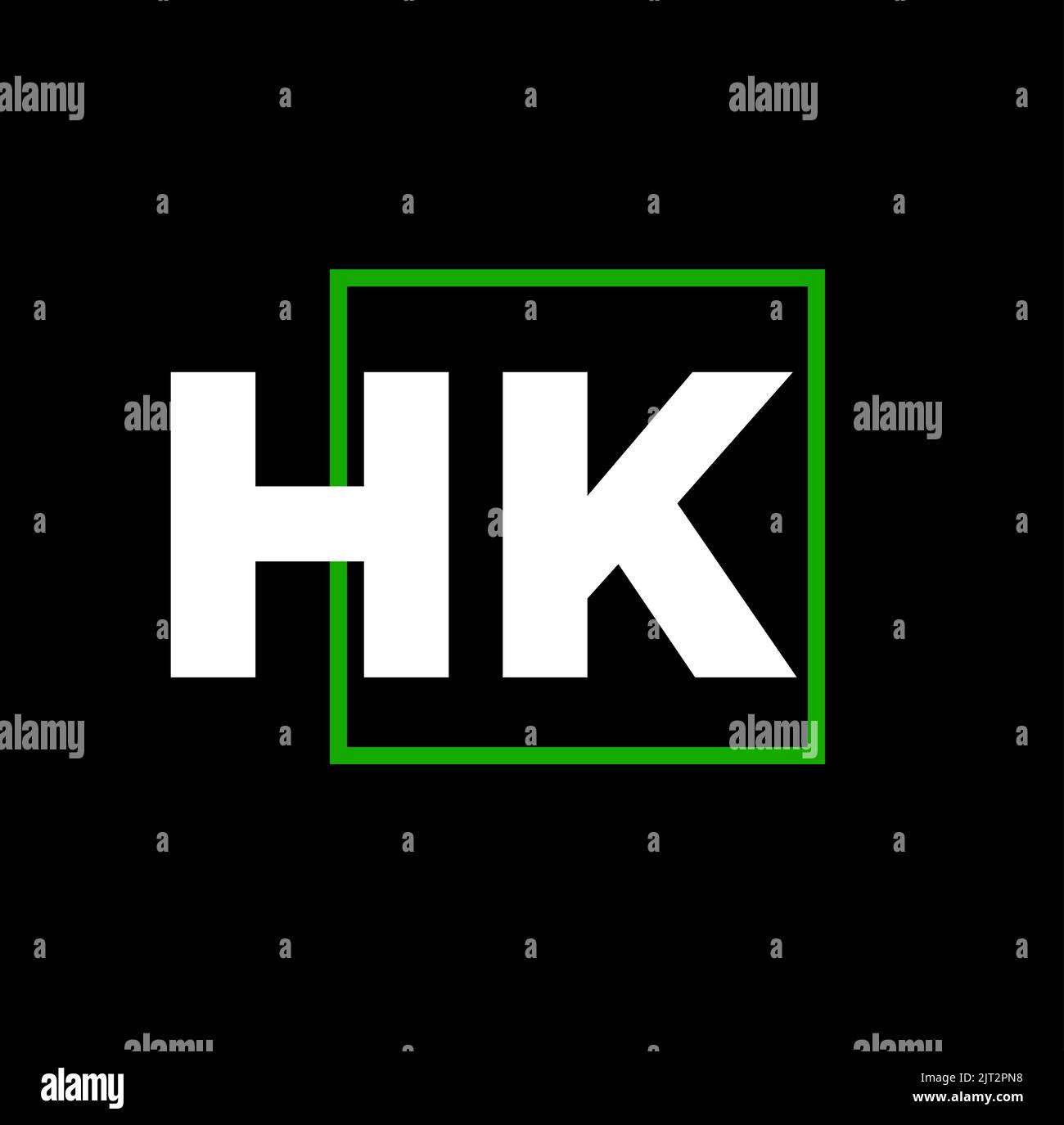 The green line square shape with white bold letters logo design ...