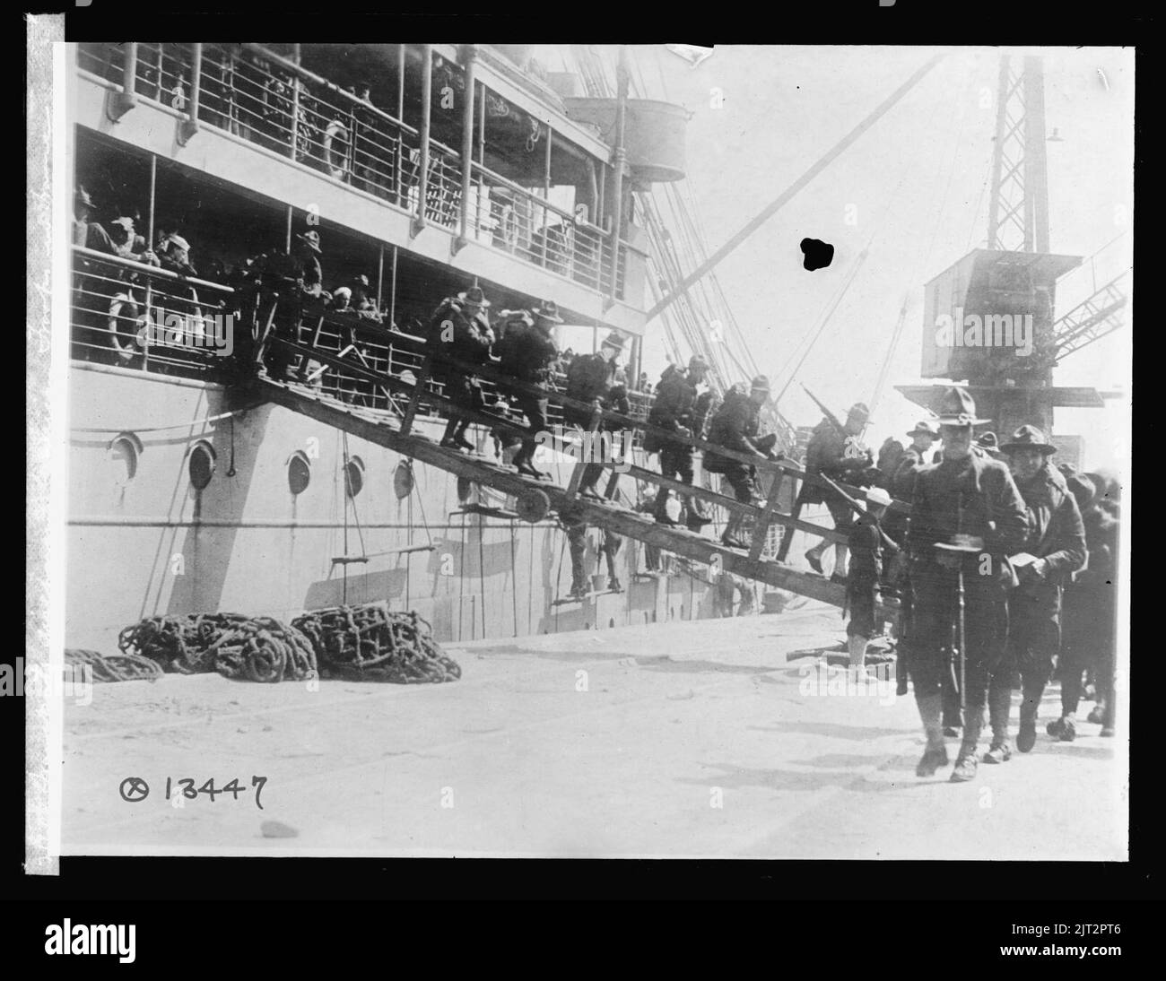 Transports discharging American troops in France Stock Photo - Alamy