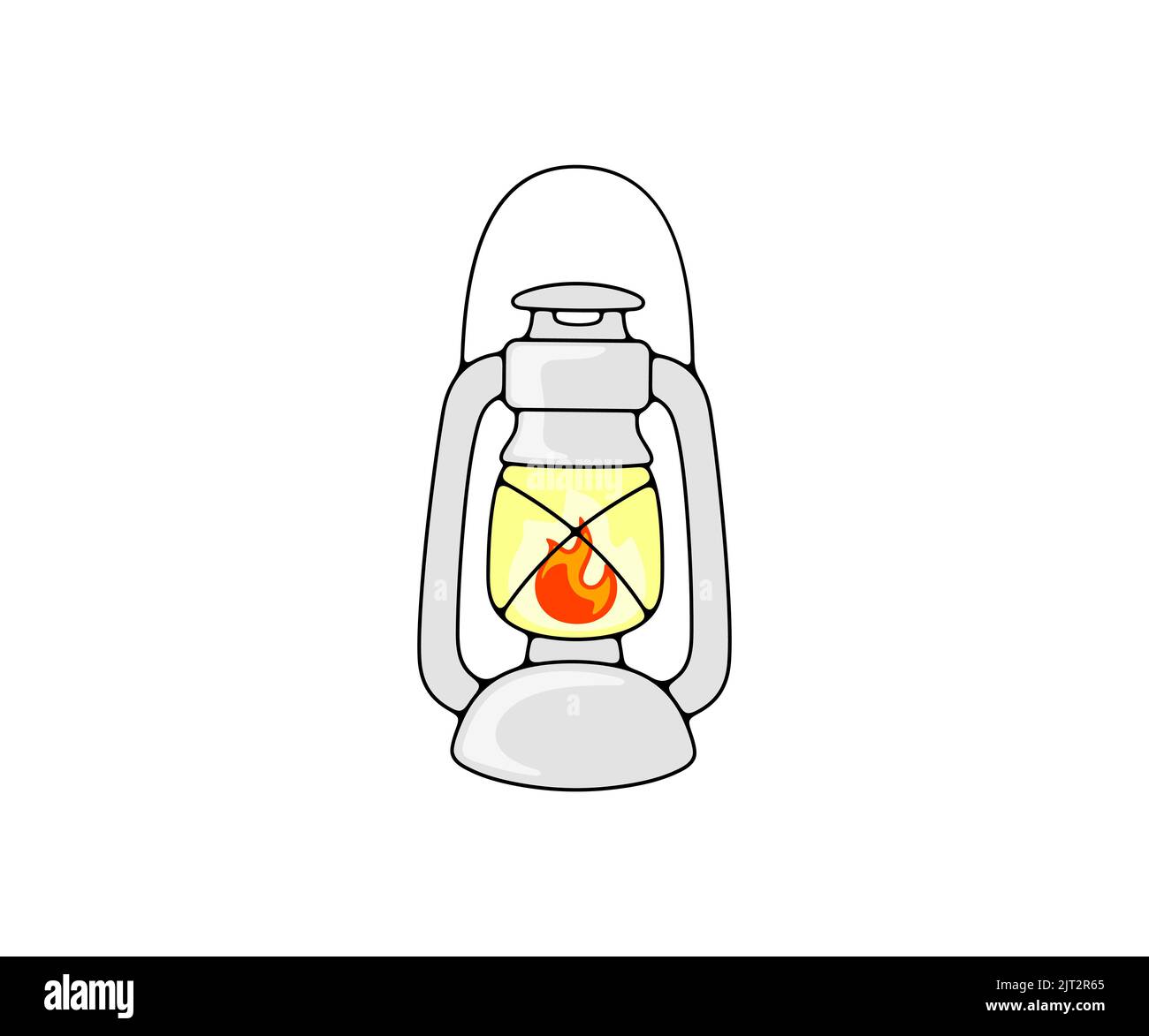 Kerosene lamp, old oil lantern and oil lamp, logo design. Burning ...