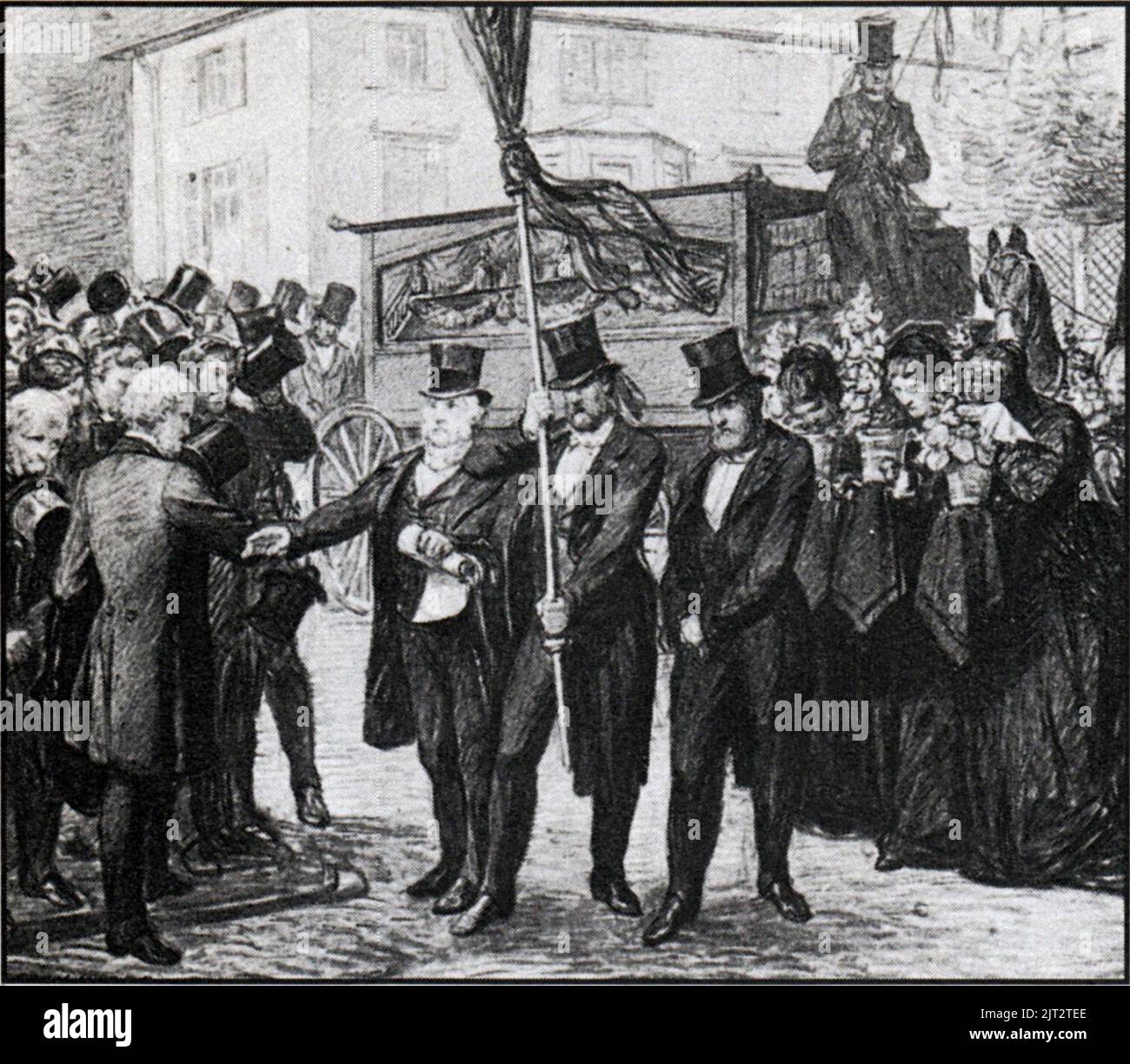 Trauerzug Begraebnis Viktor Fellner 1866 Stock Photo - Alamy