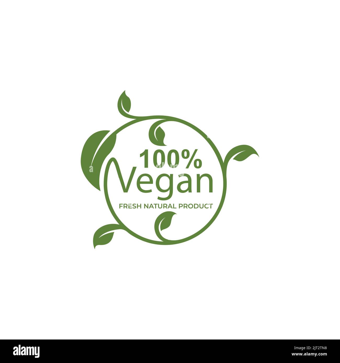 Vegan calligraphy logo with green leaves for organic food. Vegan ...