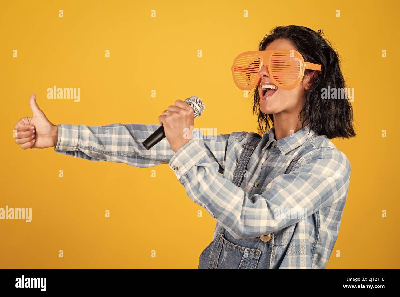 loud anouncement. express human emotions. female singing to music ...