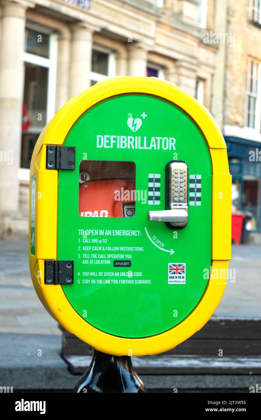 emergency defibrilator for first aid treatment of cardiac arrest or ...