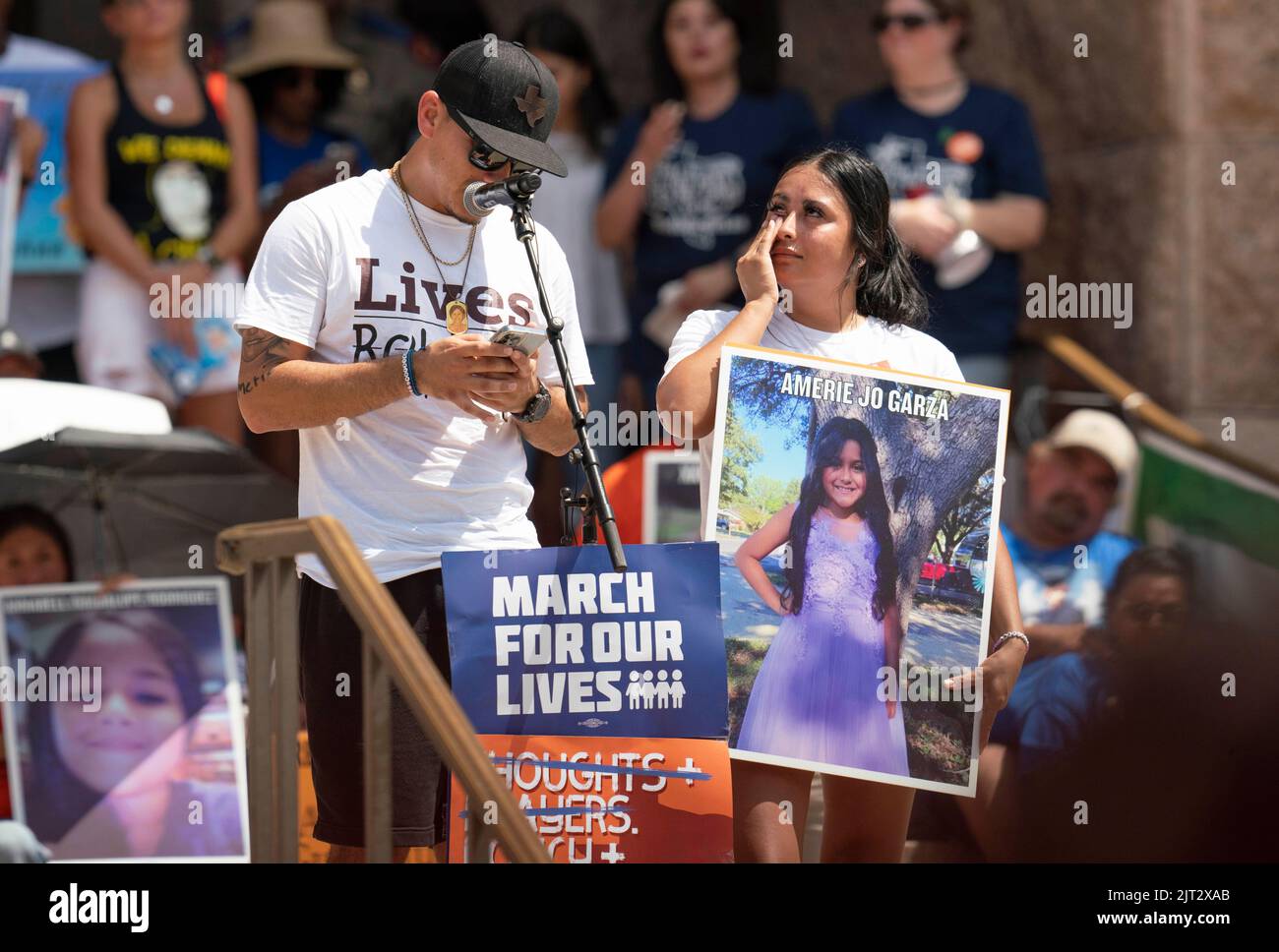 ANGEL GARZA, l, stepfather to slain student Amerie Jo Garza, and her ...