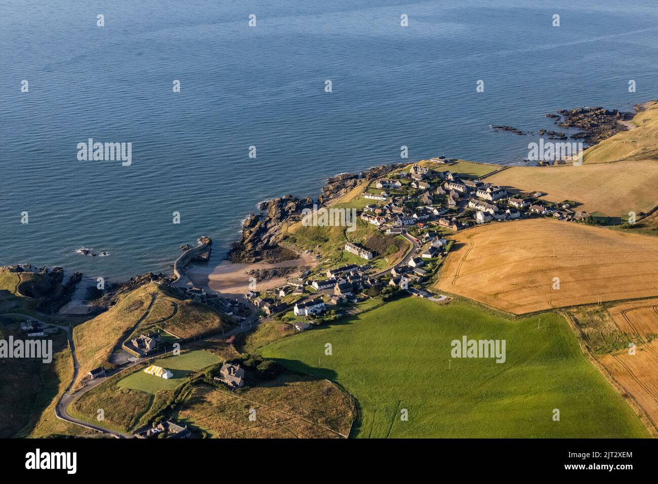 Aerial photograph of Colliston fishing village on East Scottish ...